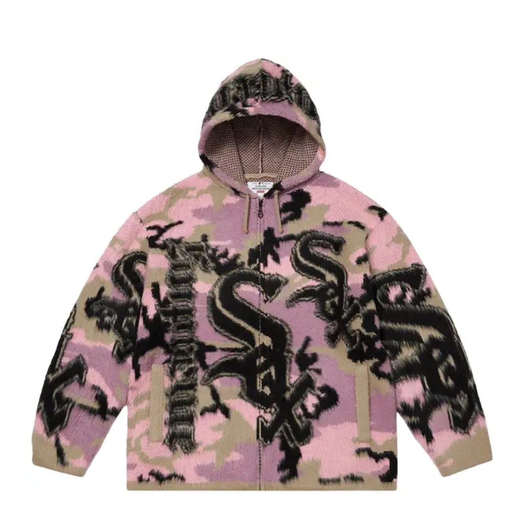 Supreme x Chicago White Sox Zip Up Hooded Sweater Pink Camo - KicksZone